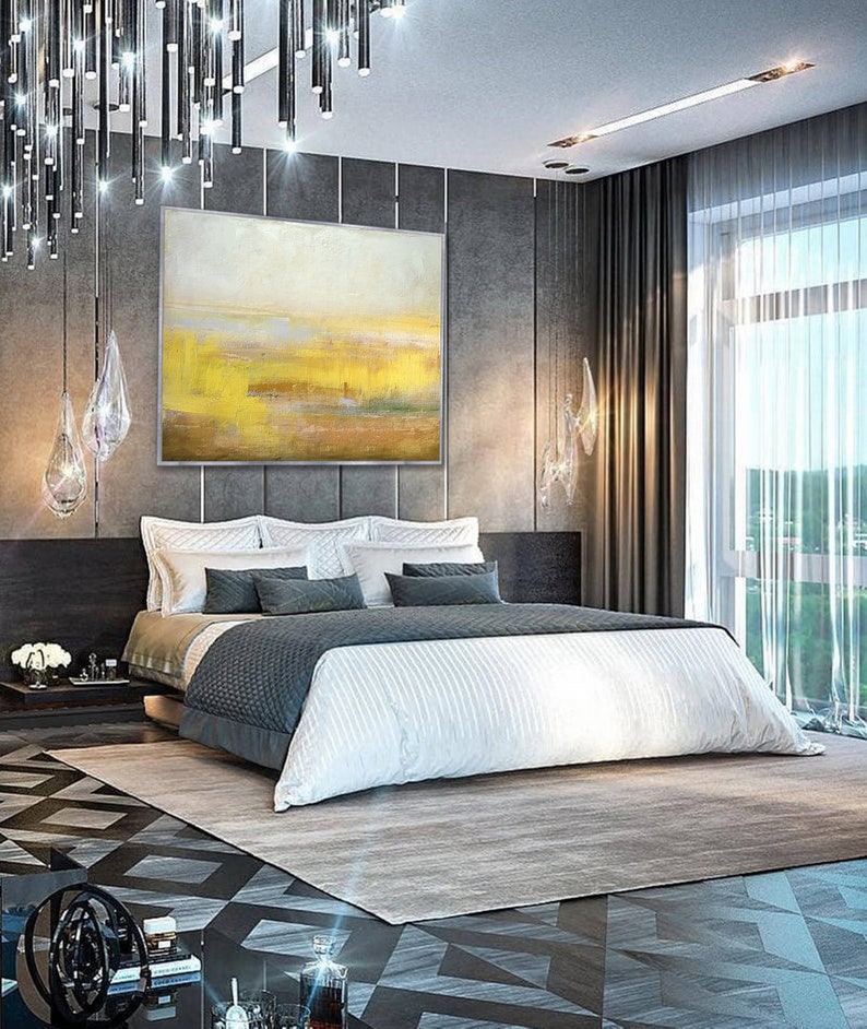 Large Original Yellow Abstract Canvas Paintingextra Large - Etsy