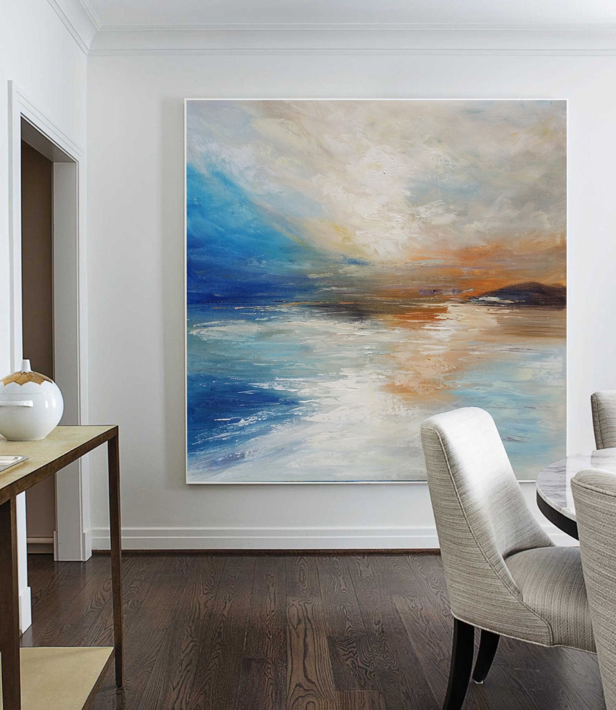Large Abstract Painting On Canvas Sunrise Landscape | Etsy