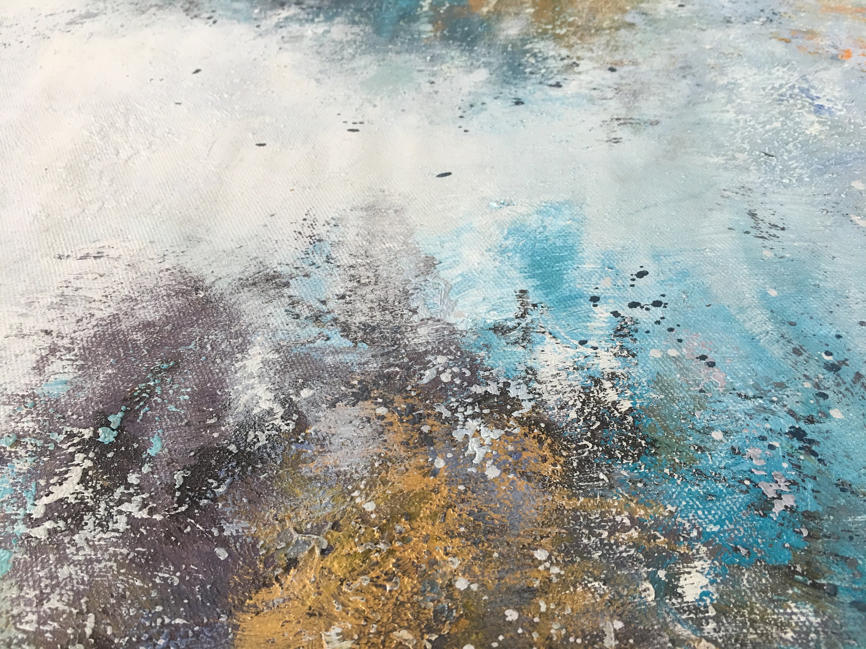 Cloud Abstract Paintinglarge White Gold Abstract Art Oil | Etsy