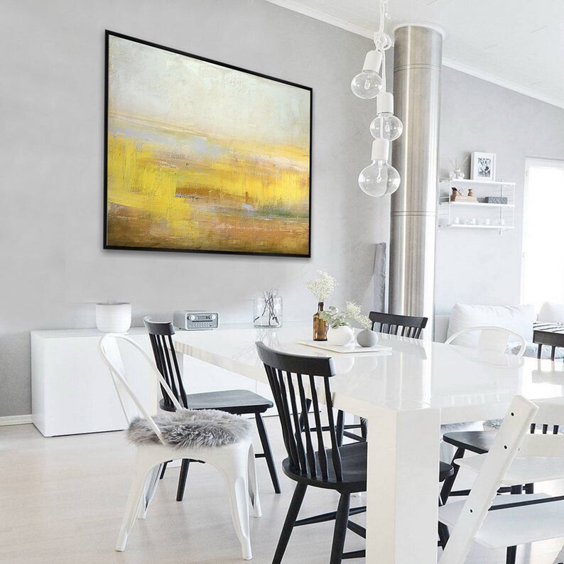 Large Original Yellow Abstract Canvas Paintingextra Large - Etsy