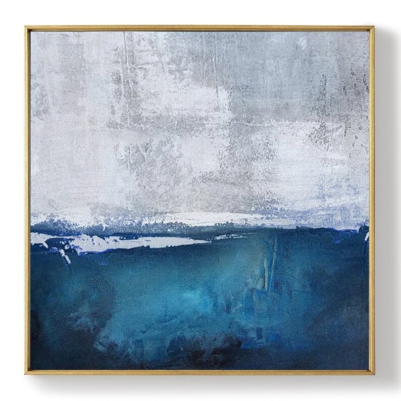 Large Ocean Canvas PaintingOriginal Deep Blue Sea Level Oil | Etsy