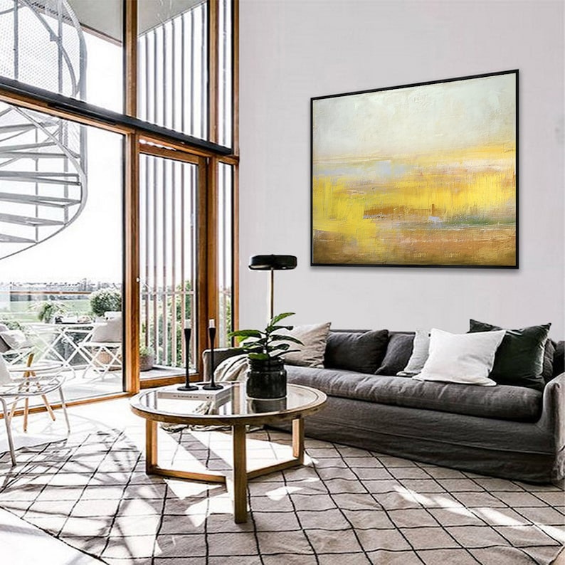 Large Original Yellow Abstract Canvas Paintingextra Large - Etsy