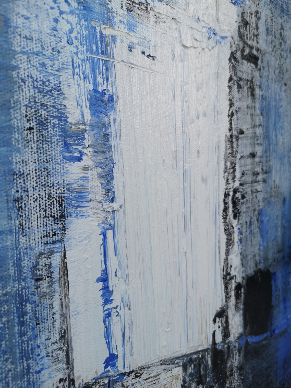 Large Blue Abstract Canvas PaintingMinimalist Abstract | Etsy