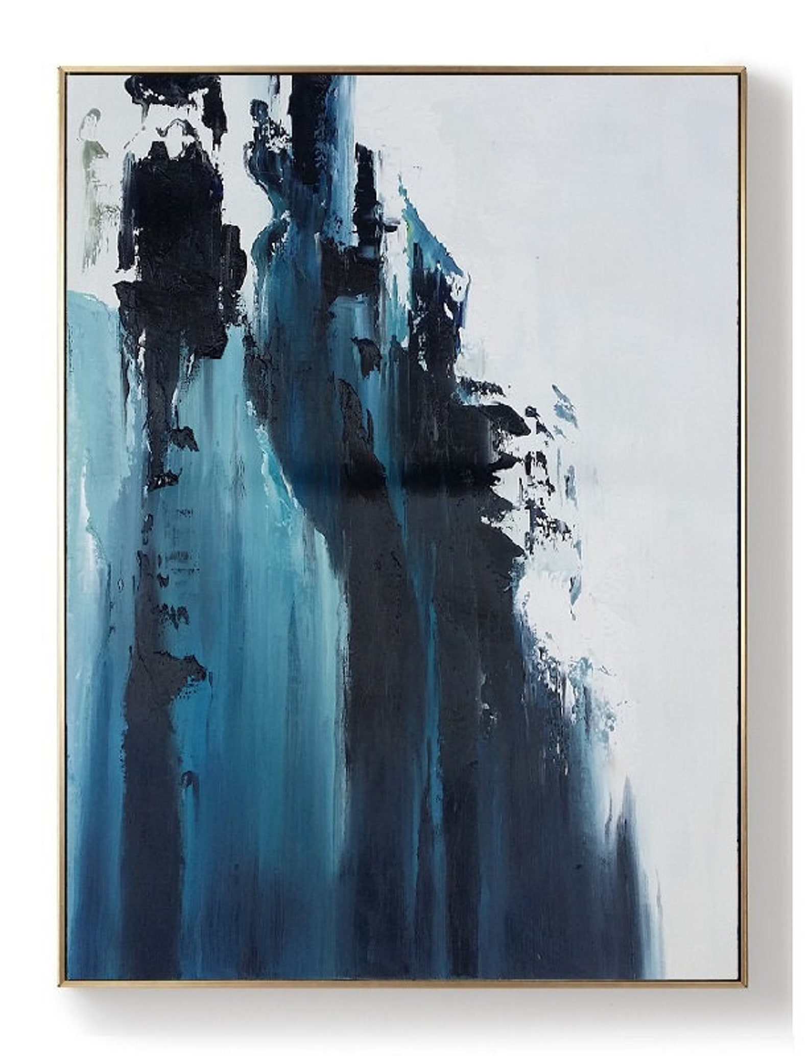 Large Dark Blue Abstract Paintingwhite Abstract - Etsy