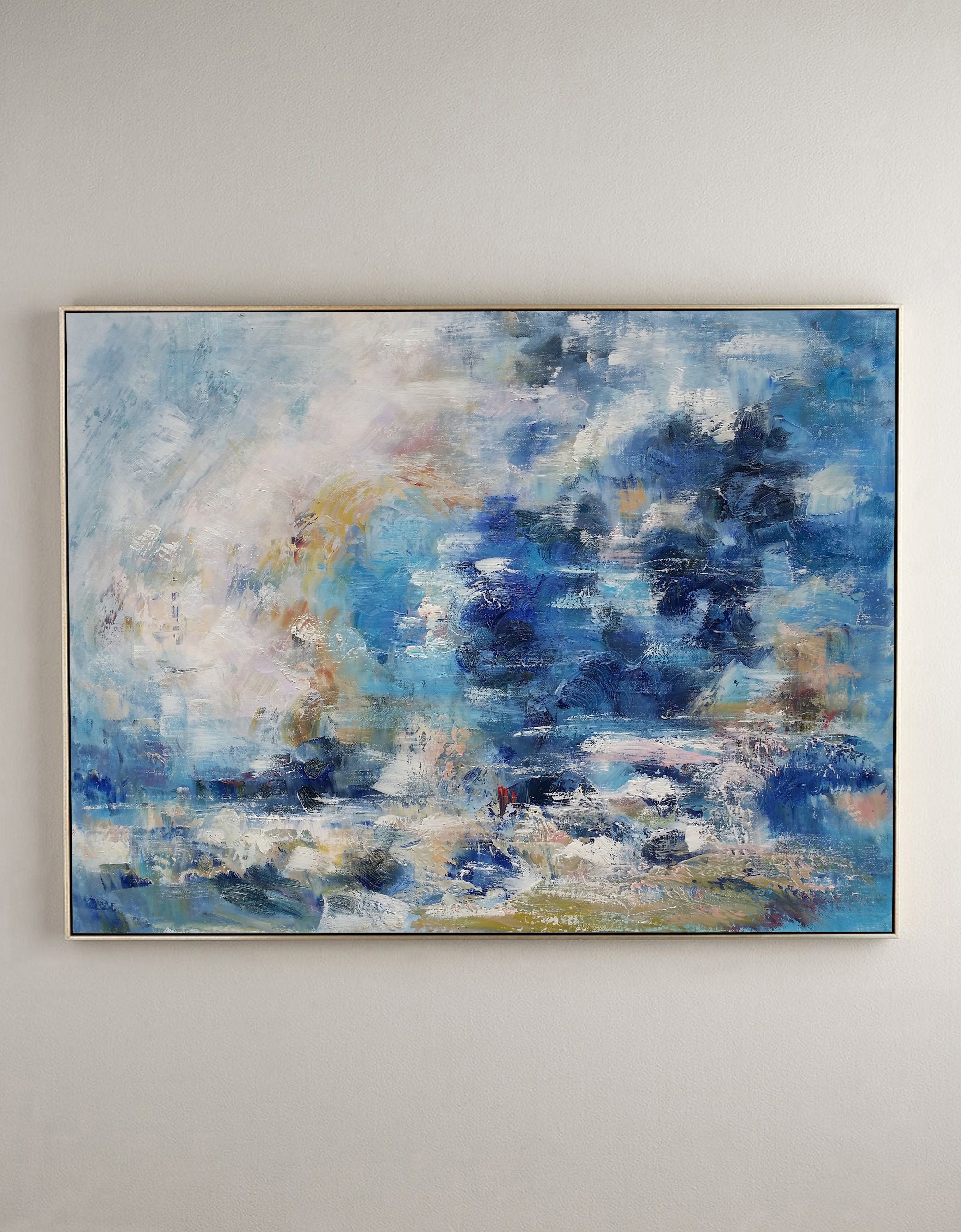 Original Blue Abstract Artblue Sea Abstract Paintinglarge - Etsy