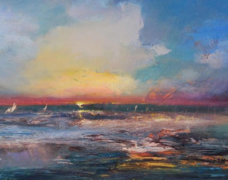 Original Large Sea Level Landscape PaintingSea Landscape | Etsy