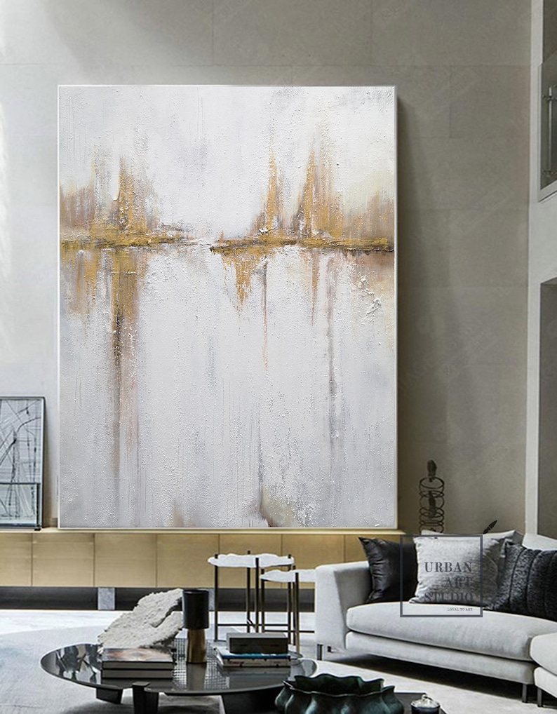 Original Gold Abstract Painting Sea Abstract Painting Large - Etsy