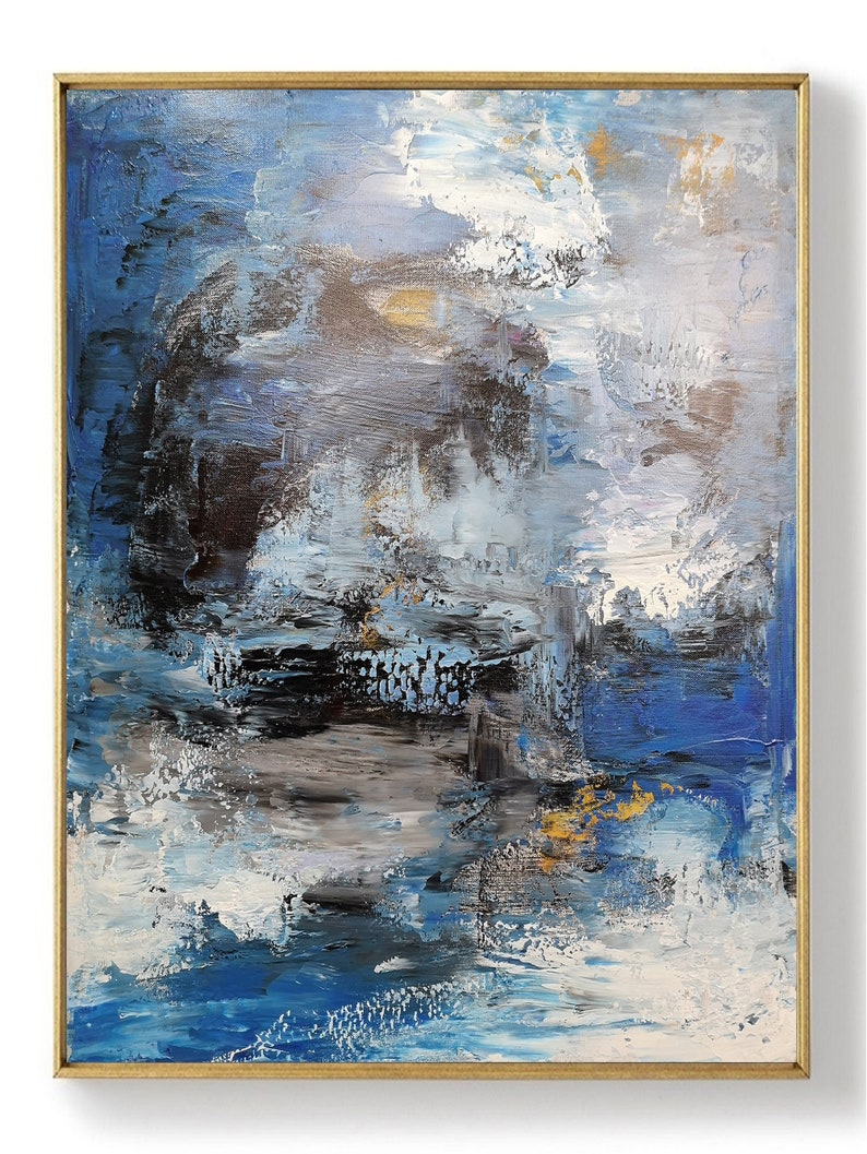 Large Blue Abstract PaintingModern Abstract PaintingOil Hand | Etsy