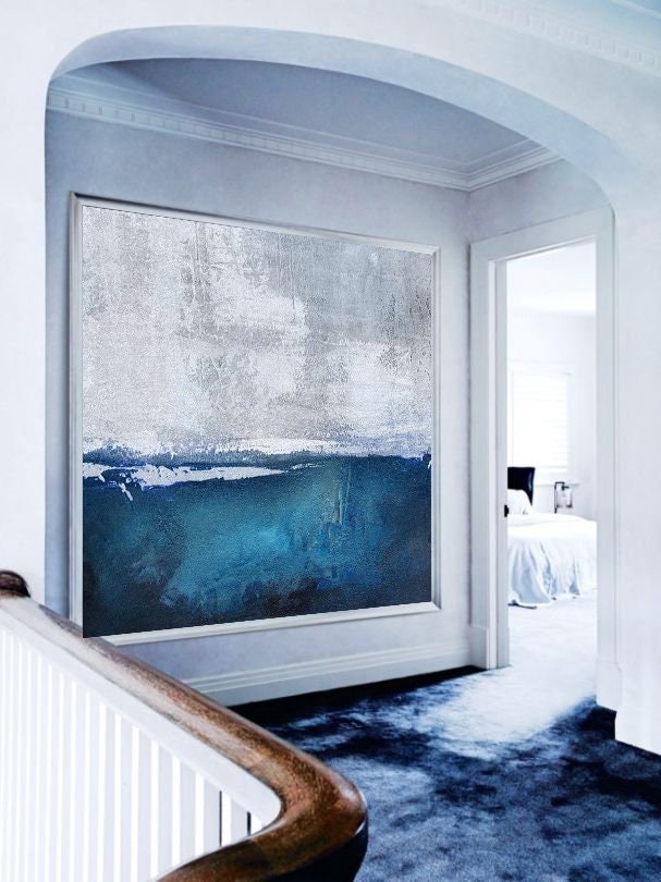 Large Ocean Canvas PaintingOriginal Deep Blue Sea Level Oil | Etsy