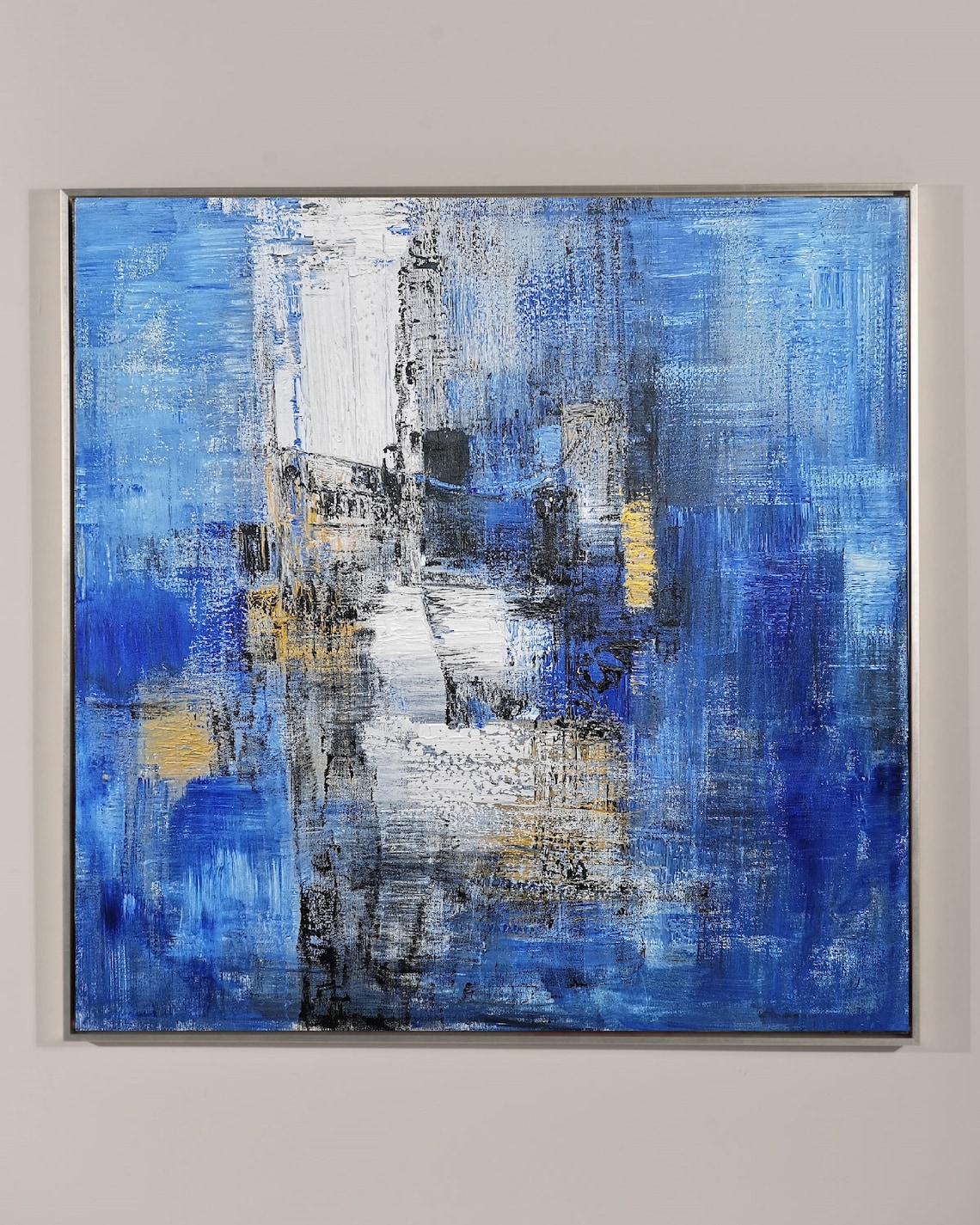 Large Blue Abstract Canvas PaintingMinimalist Abstract | Etsy