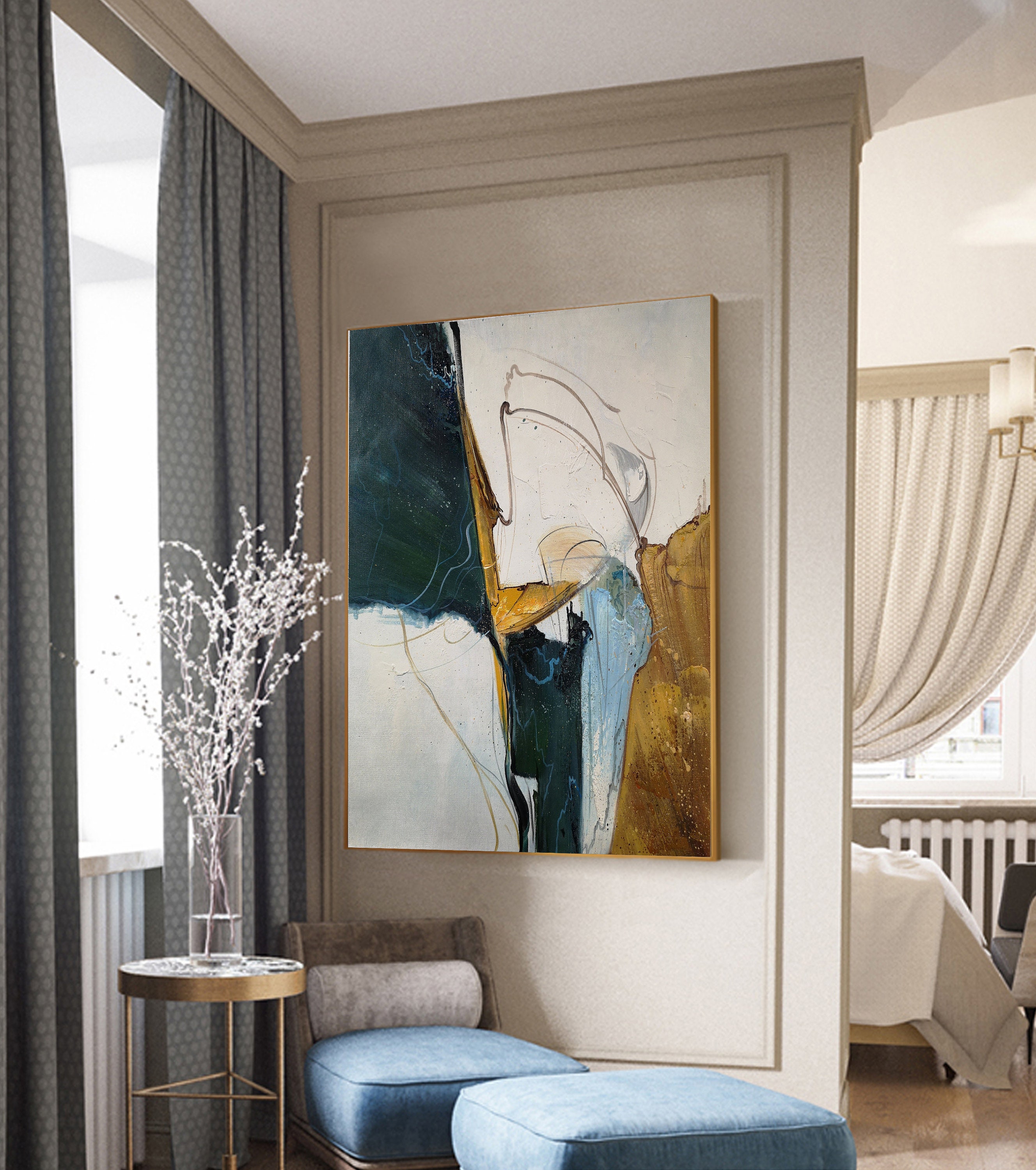 Original Abstract Painting Minimalist Abstract Painting | Etsy