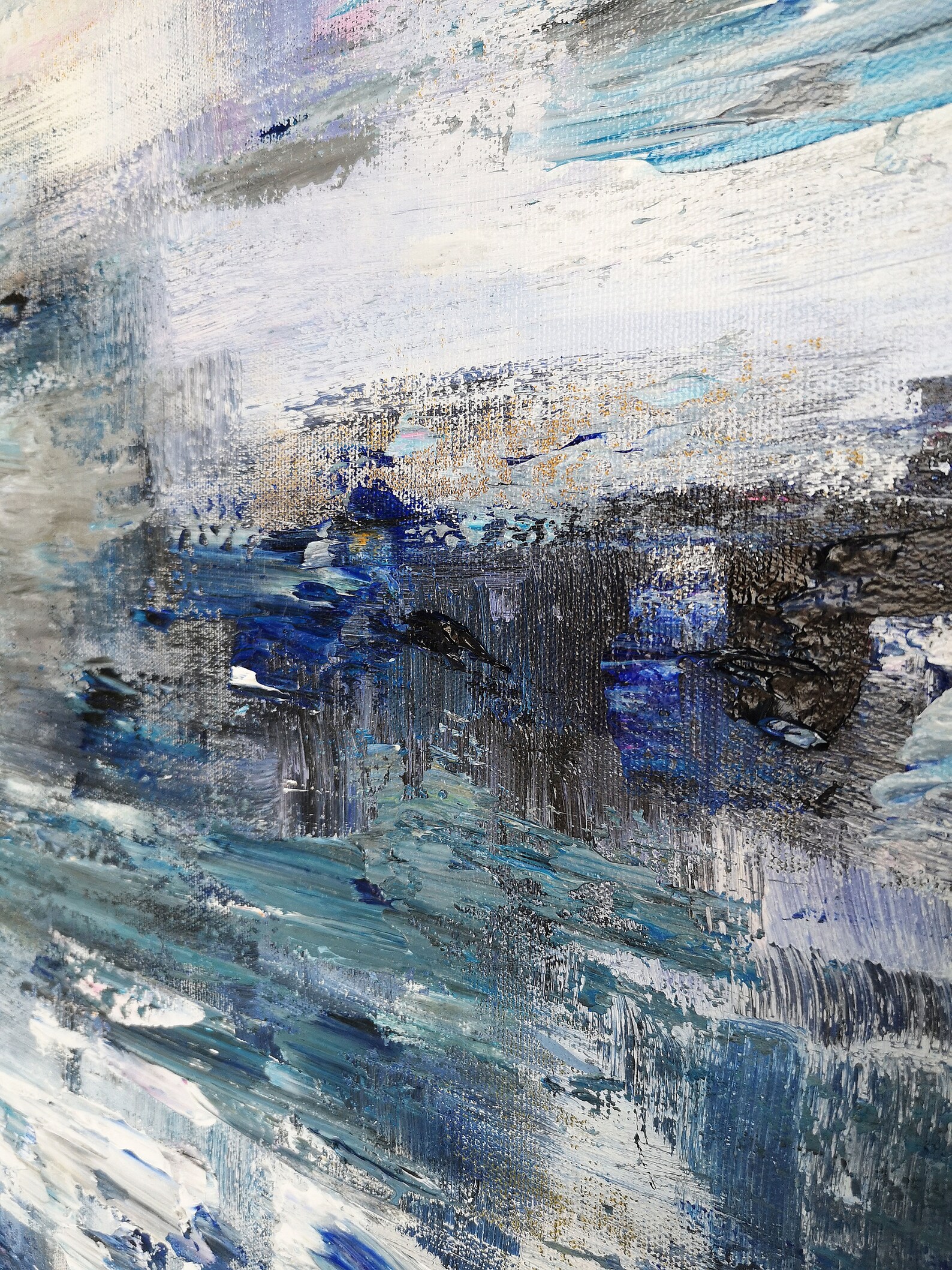 Large Blue White Abstract Paintingtexture Abstract - Etsy