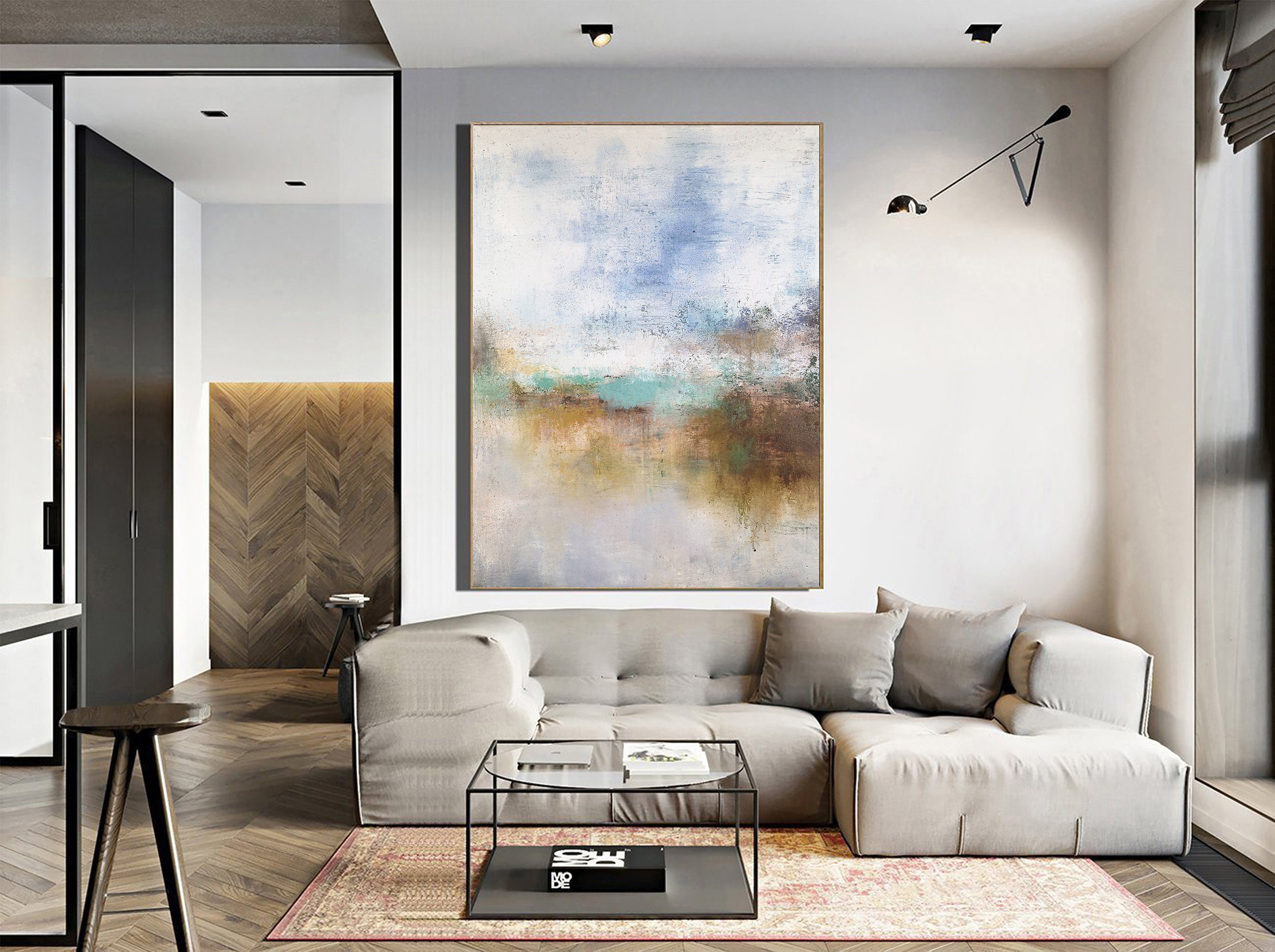 Landscape Abstract Painting Brown Abstract Painting Original | Etsy