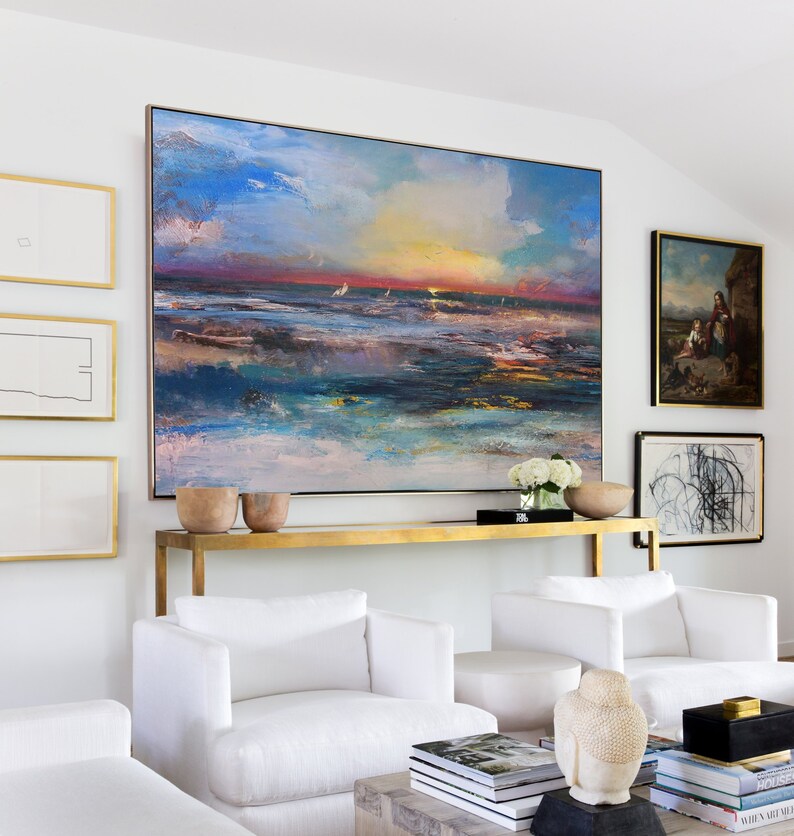 Original Large Sea Level Landscape PaintingSea Landscape | Etsy