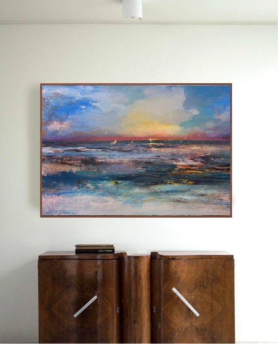 Original Large Sea Level Landscape PaintingSea Landscape | Etsy