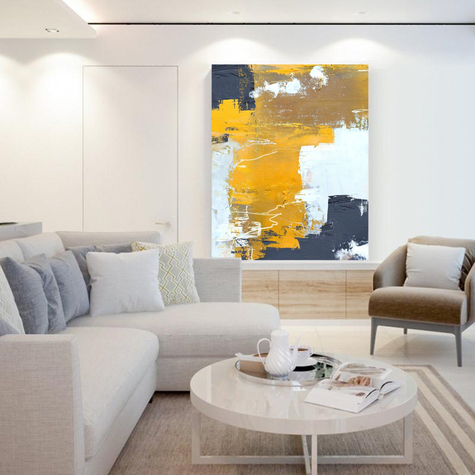 Original Orange Yellow Abstract Paintingabstract Painting - Etsy