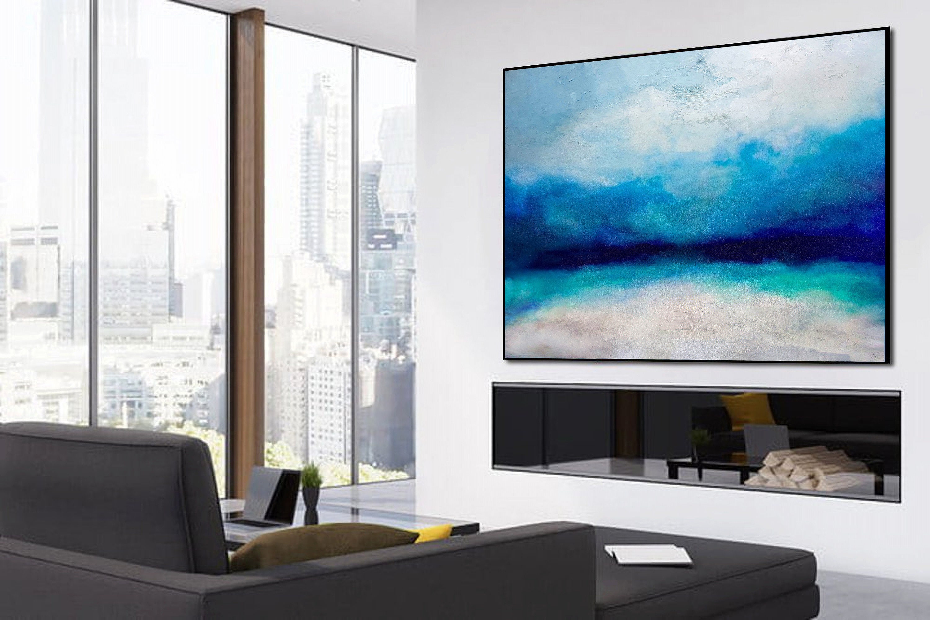 Large Wall Sea Painting Large Ocean Canvas Oil Painting - Etsy