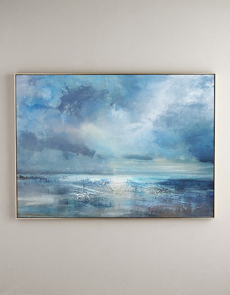 Large Cloud Abstract Art Painting on Canvasmarine Landscape - Etsy