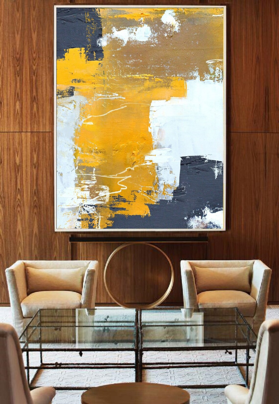 Original Orange Yellow Abstract Paintingabstract Painting - Etsy