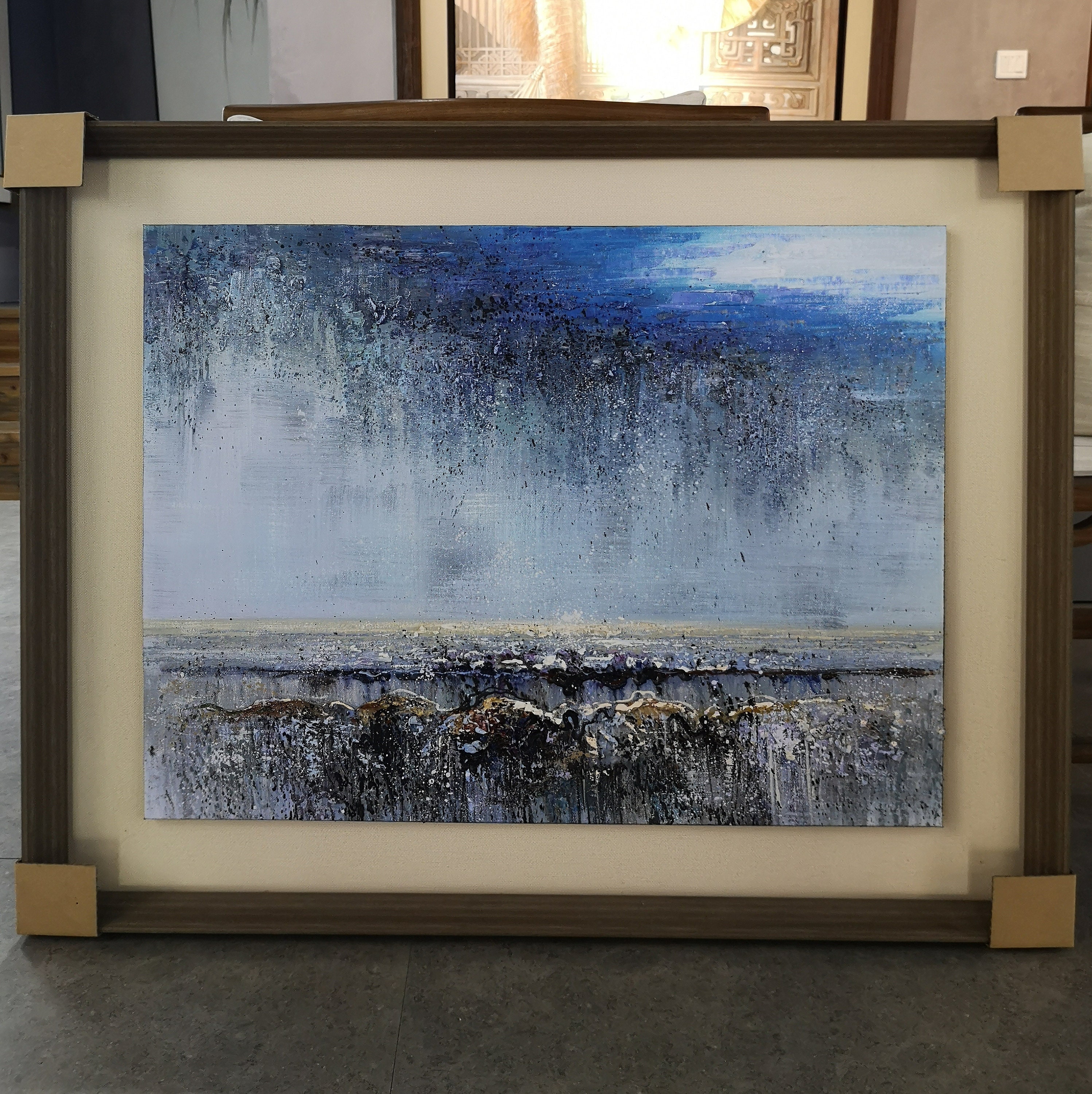 Original Sky Landscape Abstract PaintingBlue Abstract | Etsy