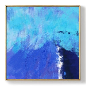 Deep Blue Abstract Canvas Painting,large Blue Painting,minimalist ...
