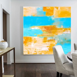 Large Color Abstract Painting on Canvasblue Abstract Painting - Etsy