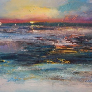 Original Large Sea Level Landscape Painting,sea Landscape Painting ...