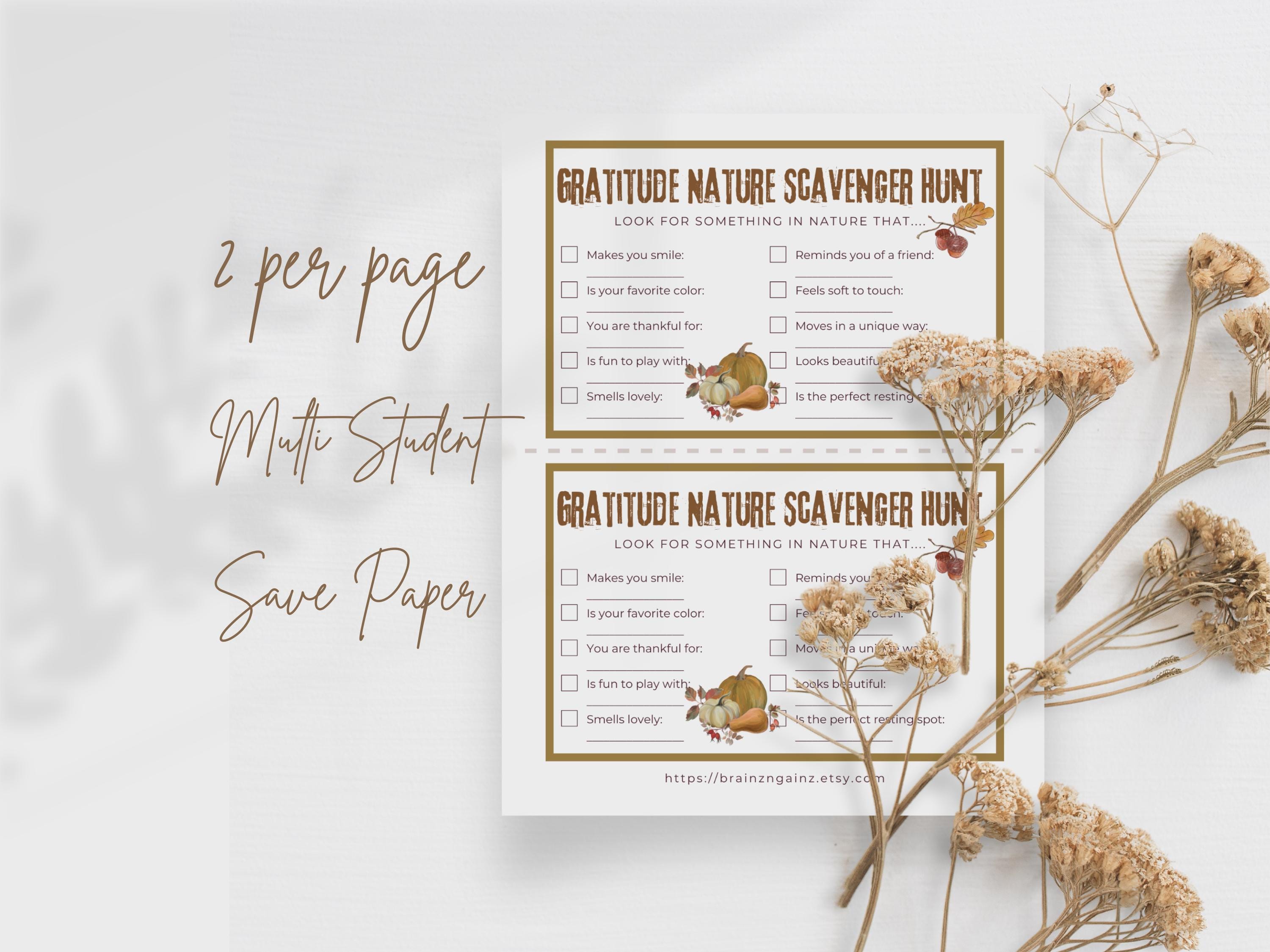 Gratitude Scavenger Hunt for Kids Gratitude Activity Thanksgiving Game ...