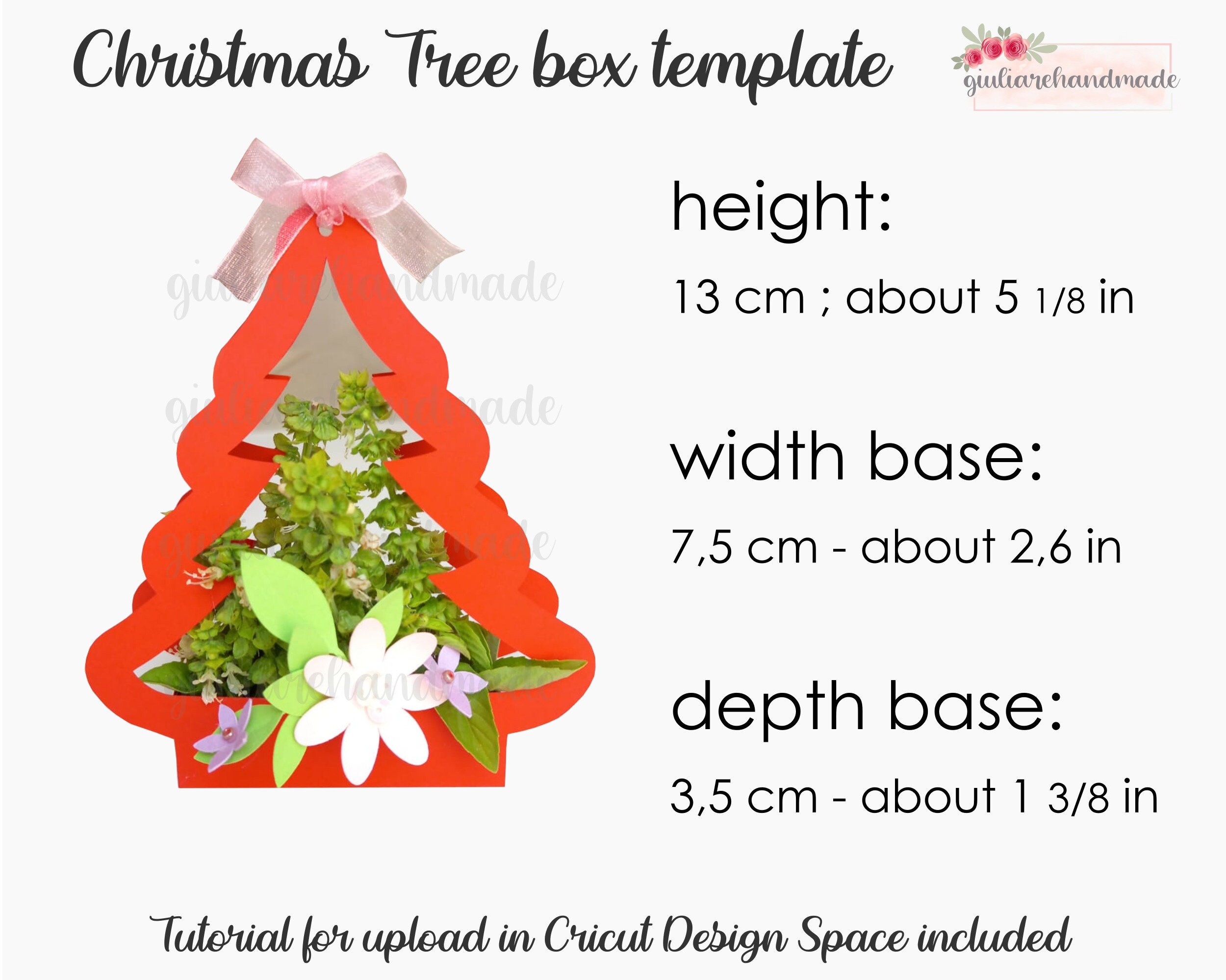 Christmas Box Svg Template, Svg Files for Cricut and Silhouette, Small ...