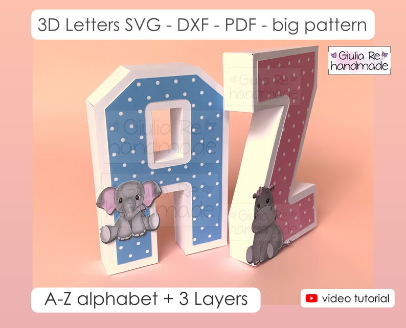 3d Letters Svg, 3d Letters Template, Cricut Svg Files, Layers and Video ...