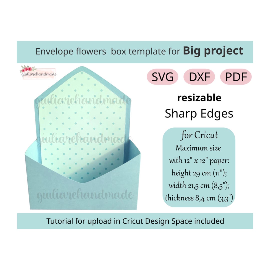 Envelope Template, Box Svg Template, Big Size, Svg Files for Cricut and ...