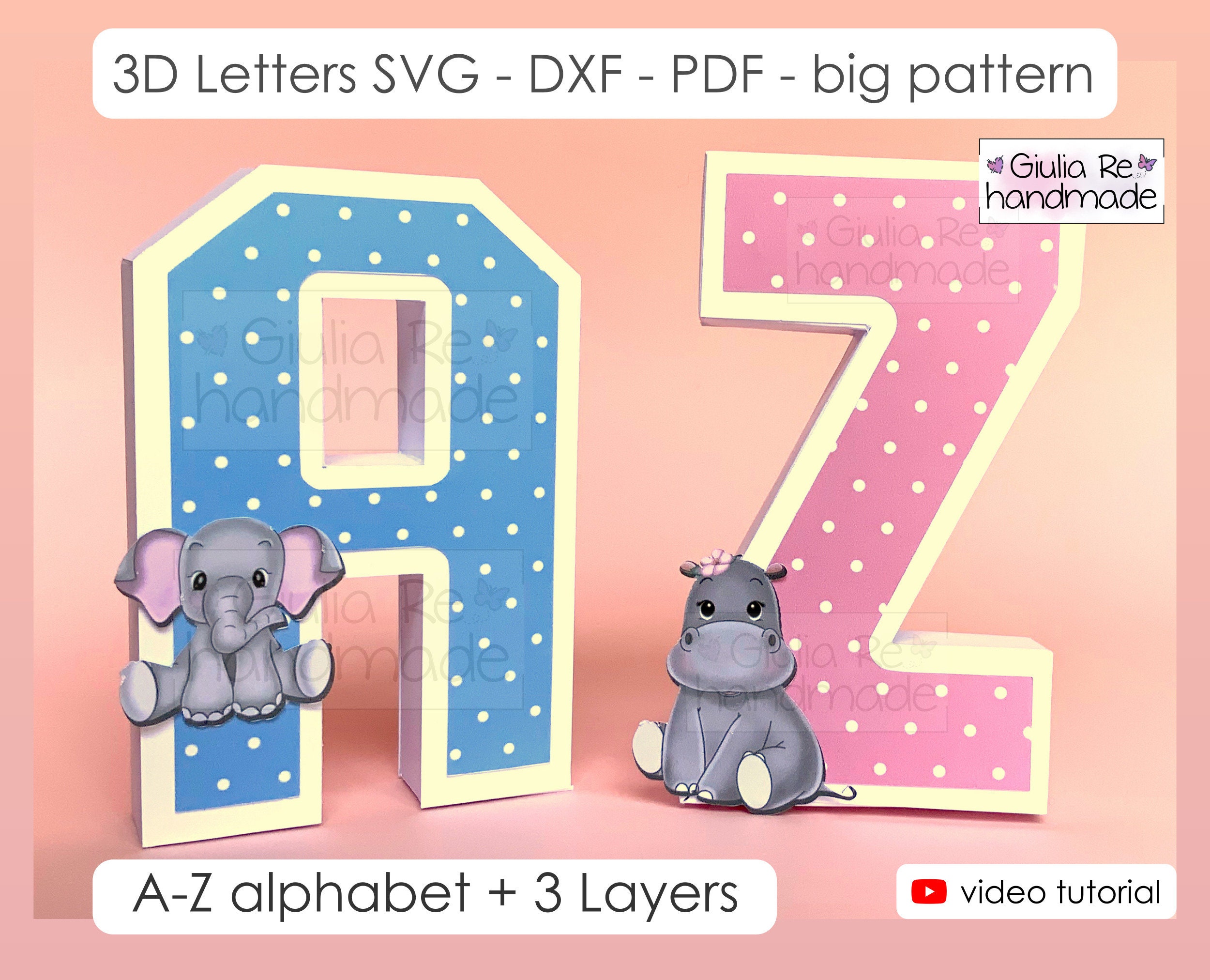 3d Letters Svg 3d Letters Template Cricut Svg Files Layers - Etsy