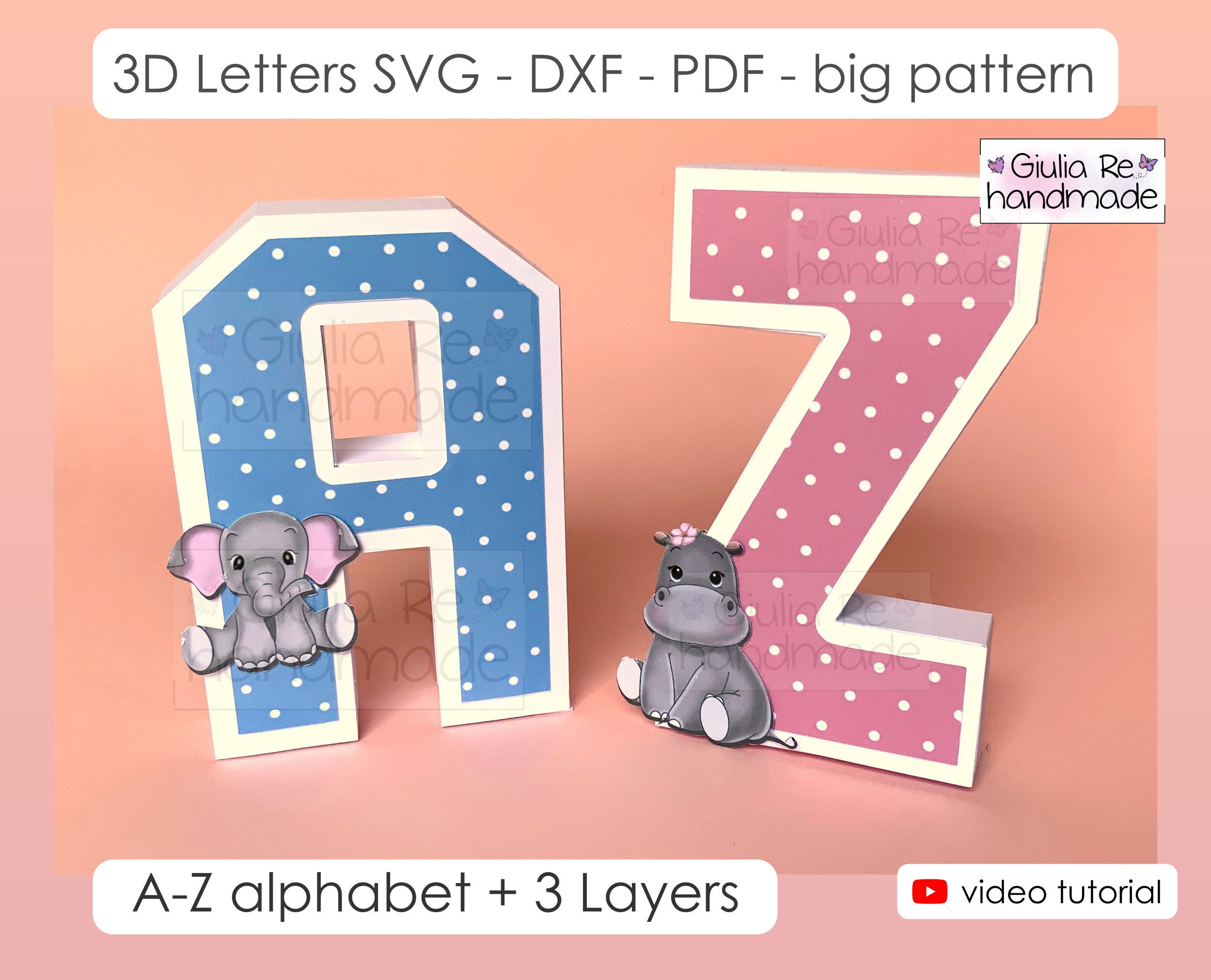 3d Letters Svg 3d Letters Template Cricut Svg Files Layers - Etsy