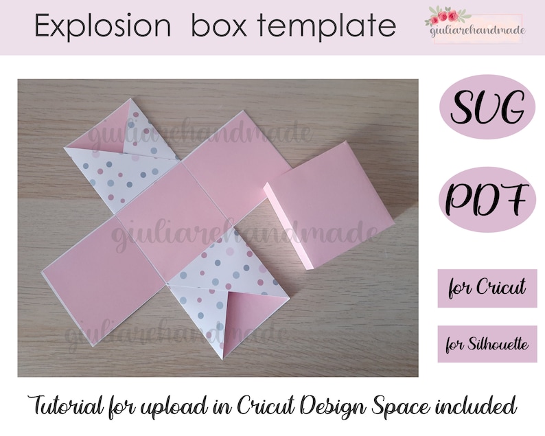 Explosion box box svg template svg files for cricut and | Etsy