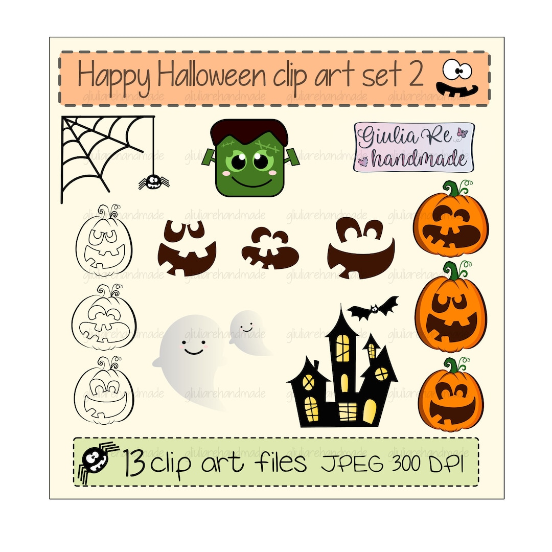 Halloween Clipart Set - Clip Art Set of Pumpkins, Halloween Items ...