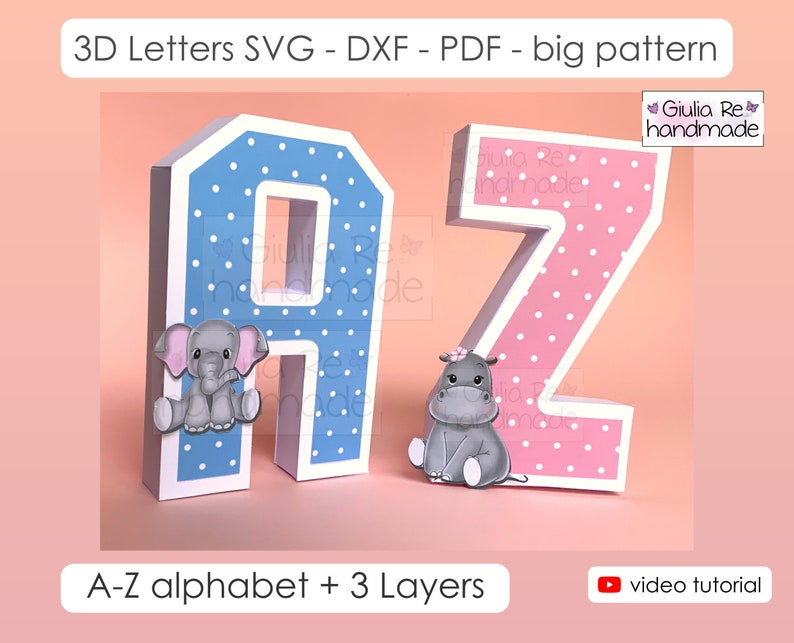 3d Letters Svg 3d Letters Template Cricut Svg Files Layers - Etsy