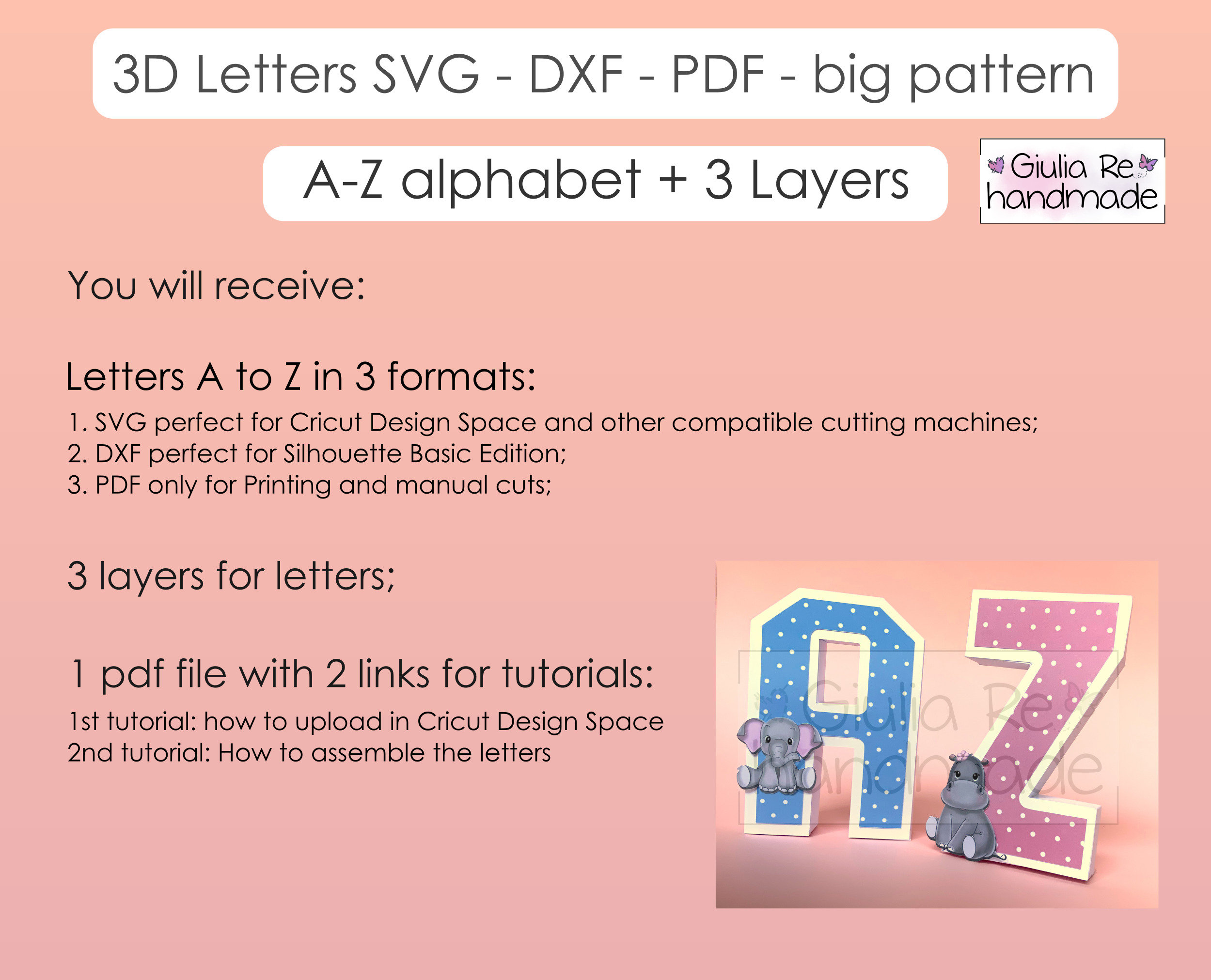 3d Letters Svg 3d Letters Template Cricut Svg Files Layers - Etsy