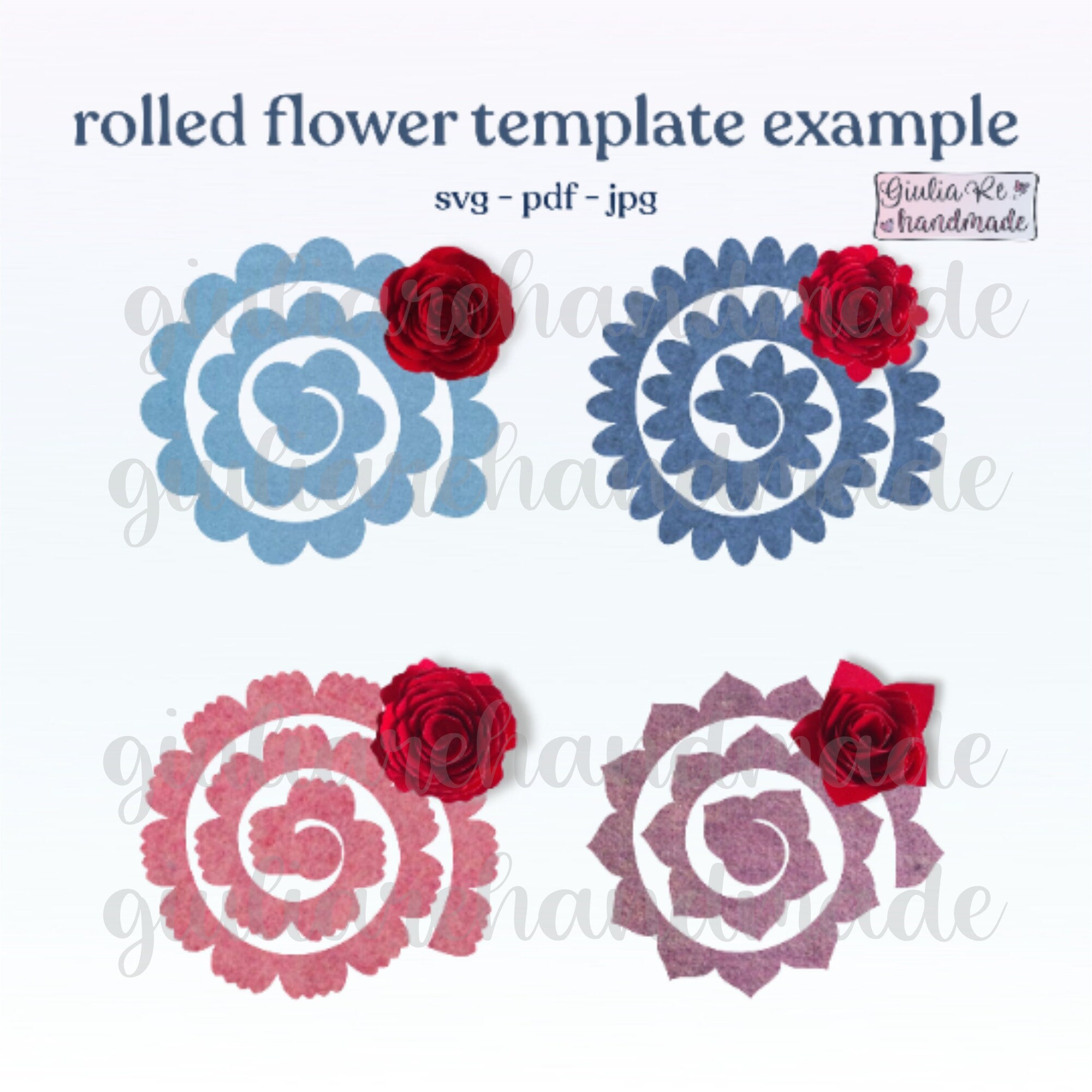 Rolled Flower Svg Paper Flower Svg Digital Download Digital - Etsy