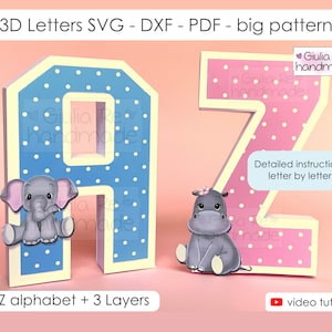 3d Letters Svg, 3d Letters Template, Cricut Svg Files, Layers and Video ...