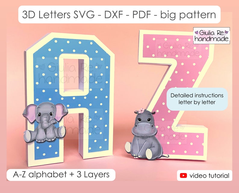 3d Letters Svg 3d Letters Template Cricut Svg Files Layers - Etsy