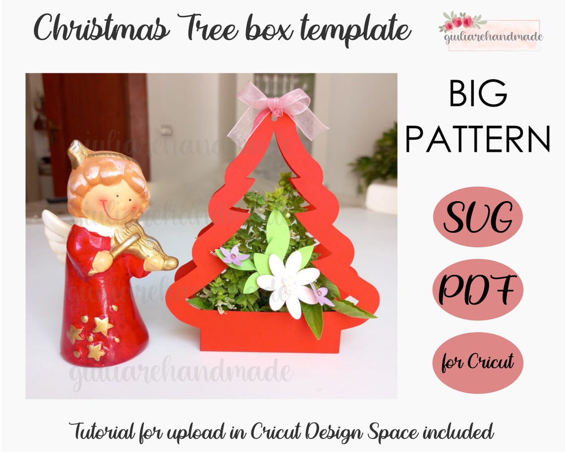 Christmas Box Svg Template Big Size Svg Files for Cricut and | Etsy