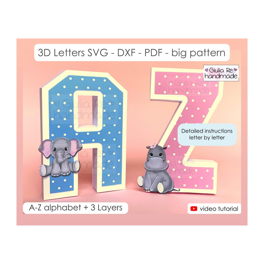 3d Letters Svg, 3d Letters Template, Cricut Svg Files, Layers and Video ...