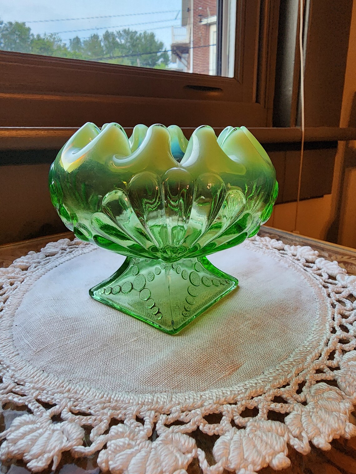 Vintage Jefferson Glass, Rosebowl With Shells & Dots, Ca. Early 1900's ...