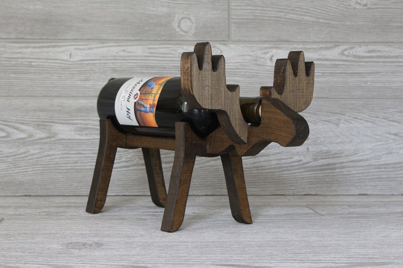 Wooden moose alcoholder wine holder wine rack and alcohol | Etsy