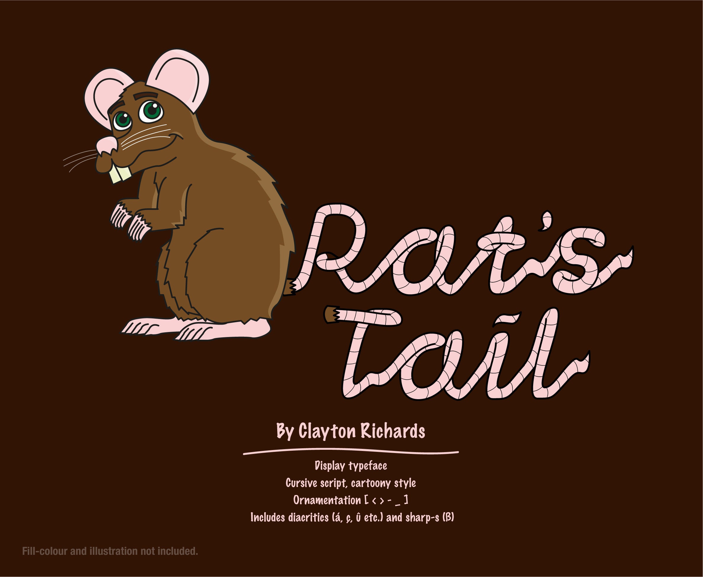 Rat's Tail Digital Font - Etsy