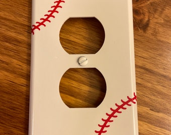 BASEBALL PRINT Metal Outlet Cover - Etsy