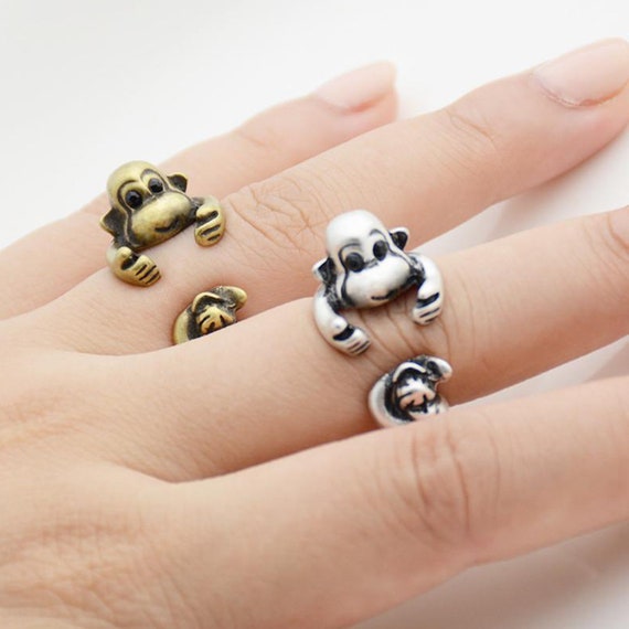 Monkey Ring Adjustable Ring Monkey Jewelry Animal Jewelry | Etsy