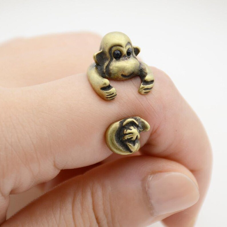 Monkey Ring Adjustable Ring Monkey Jewelry Animal Jewelry | Etsy