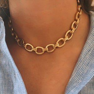 Large Link Chain Choker Massive Gold Chain Necklace - Etsy