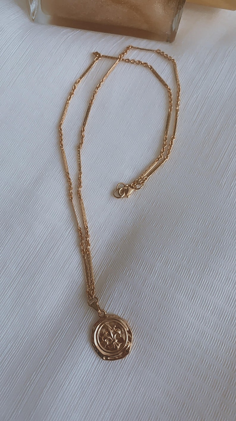 Gold Set Coin Necklace Statement Set Coin Necklace Chunky Link Chain ...